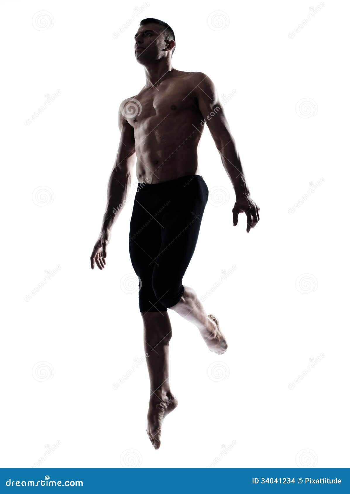 Mann Portait Gymnastischer Sprung Stockfoto - Bild von schulterfrei ...