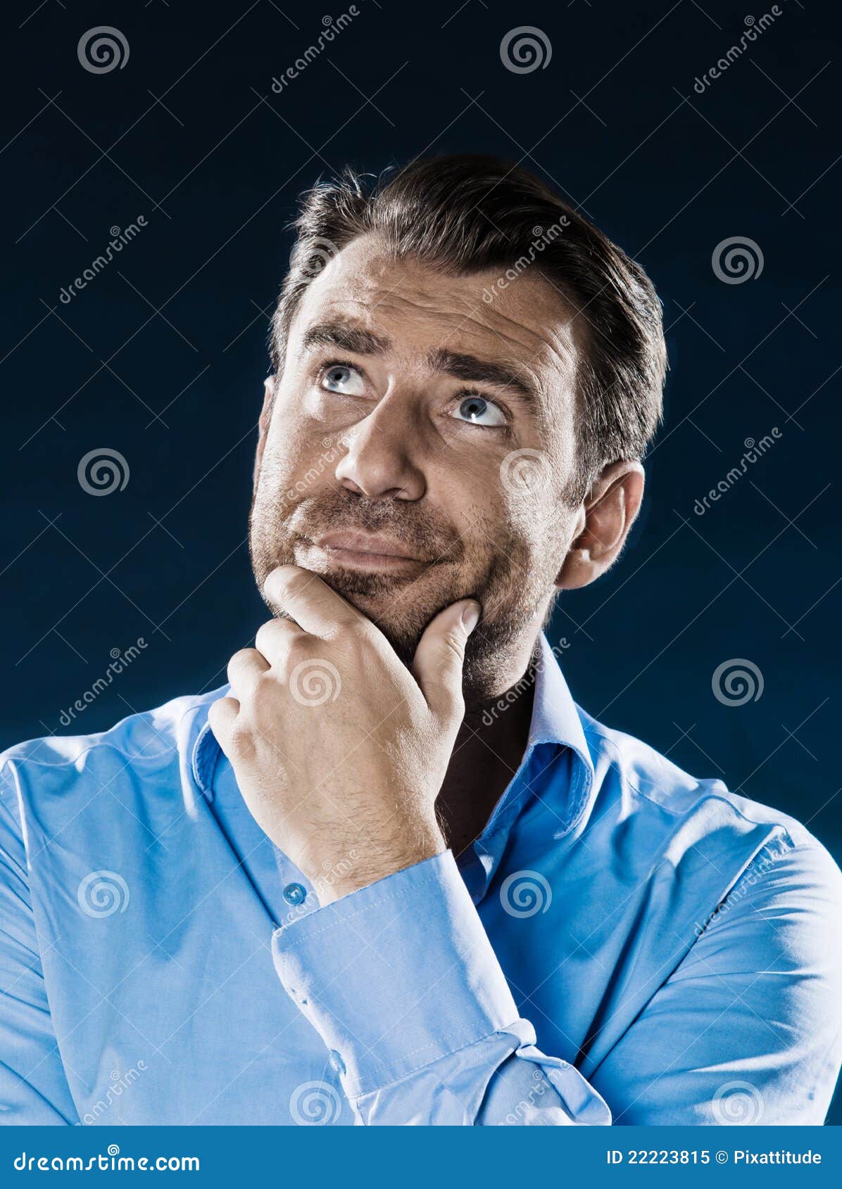 Mann-Portrait-Denken stockbild. Bild von kaukasisch, schwarzes - 22223815