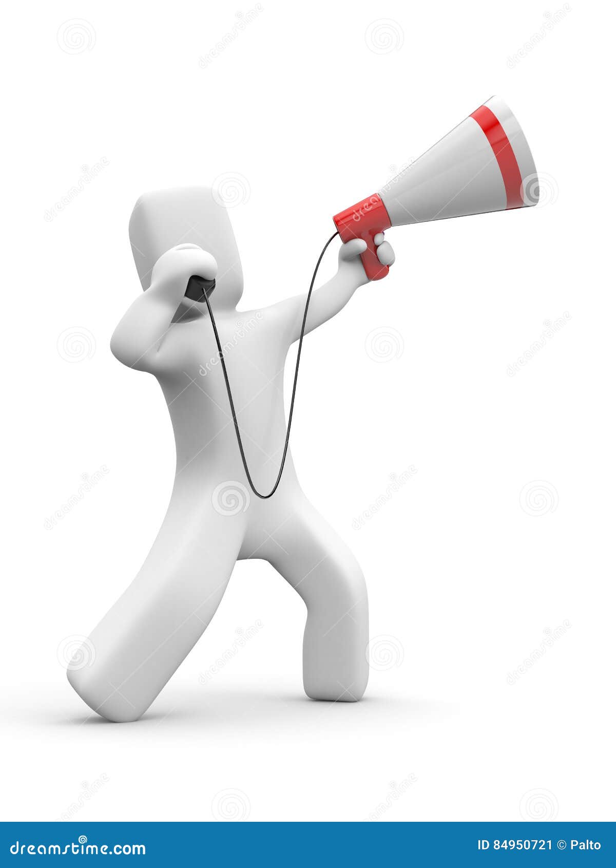 Mann spricht im Megaphon stock abbildung. Illustration von sport - 84950721