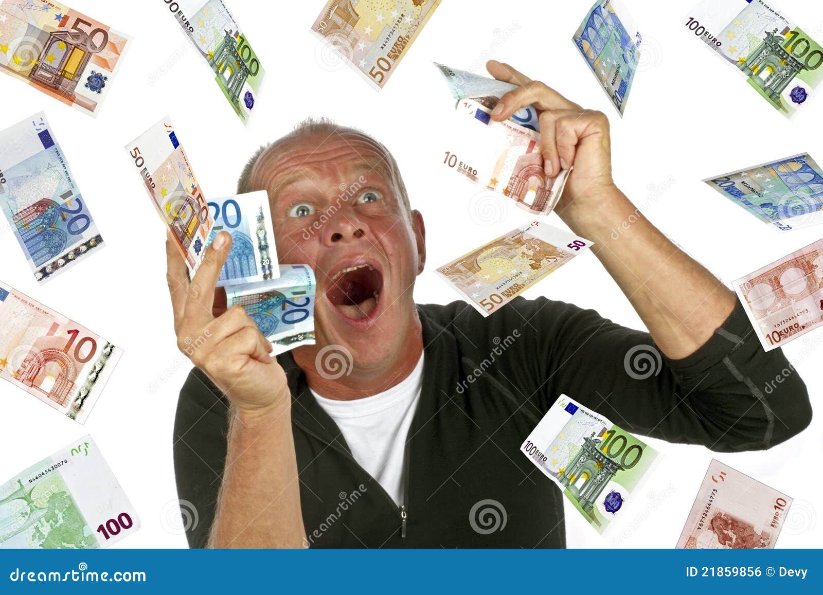 Mann total erregt stockfoto. Bild von belohnung, korporativ - 21859856