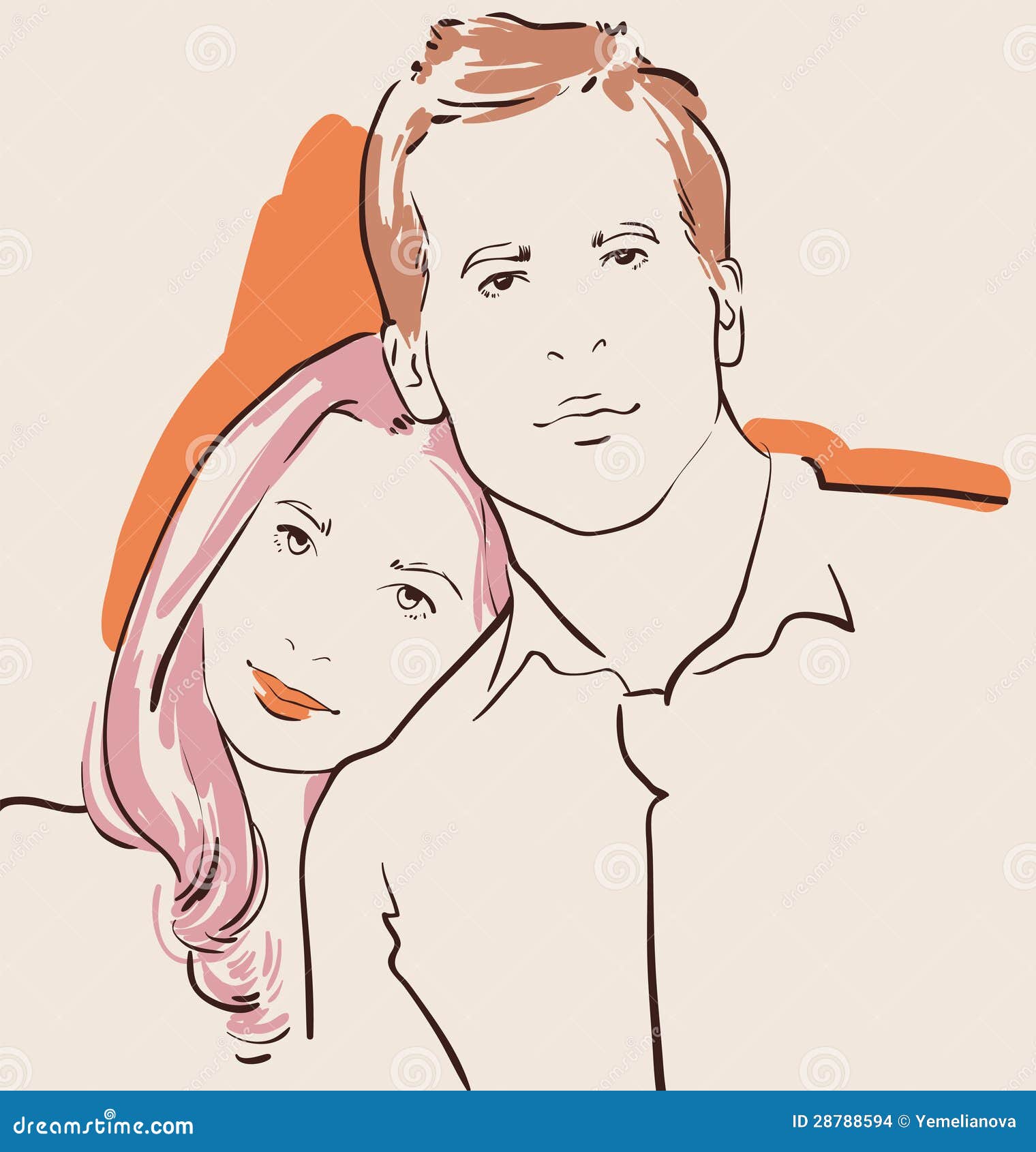 Mann und Frau in der Liebe vektor abbildung. Illustration von paar ...