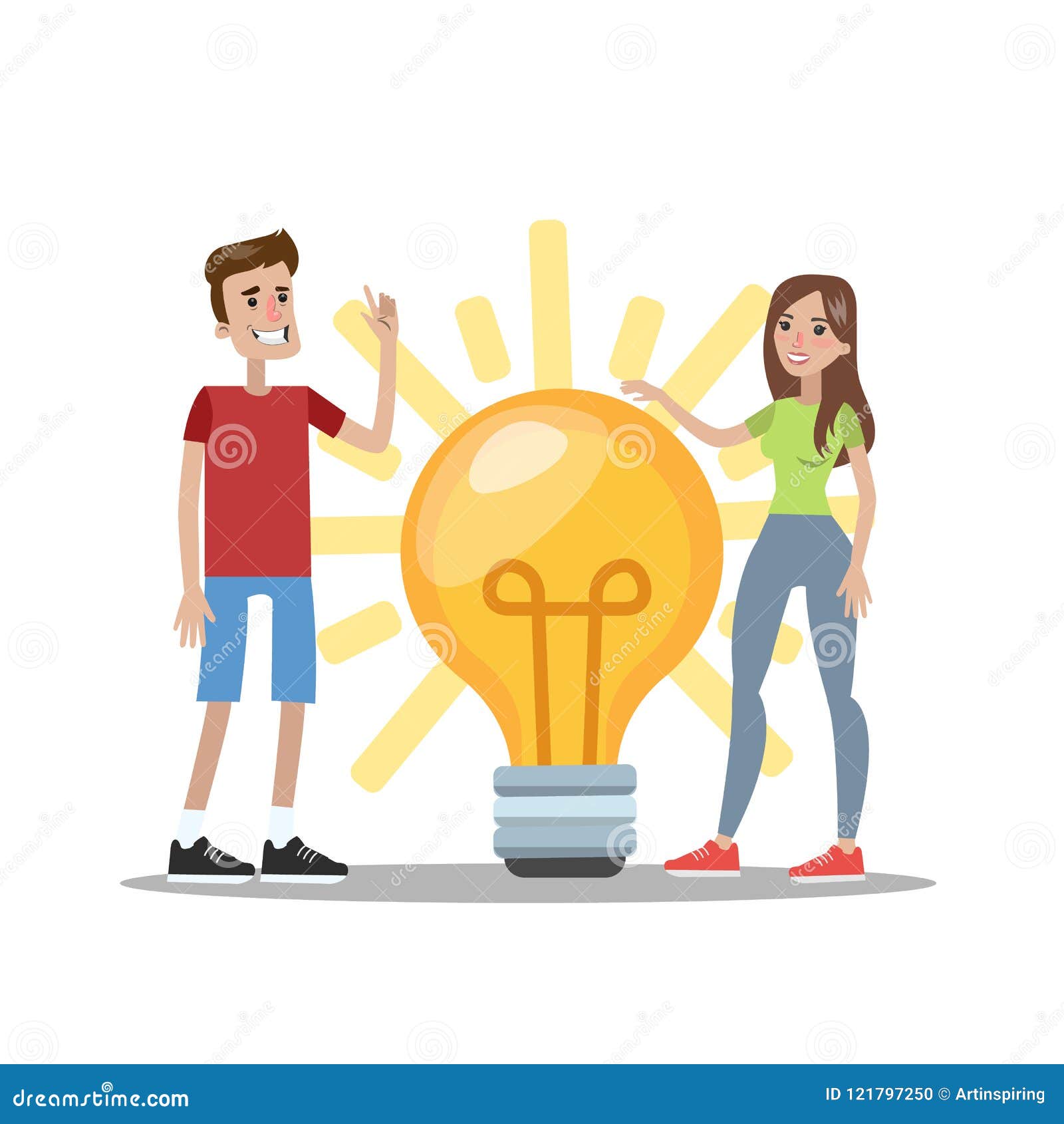 Mann Und Frau Haben Eine Idee Vektor Abbildung - Illustration von ...