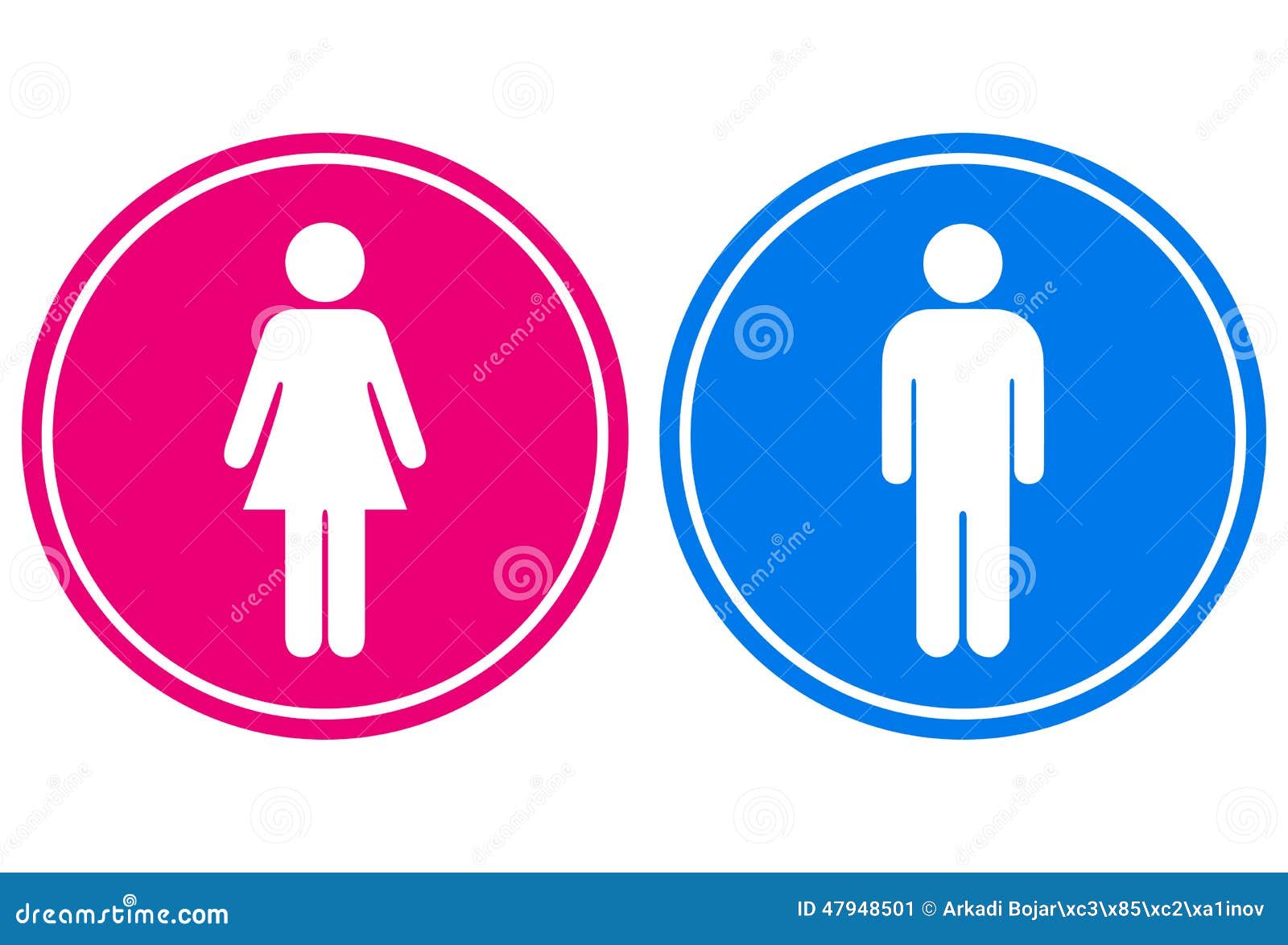 Mann- und Frauenzeichen vektor abbildung. Illustration von getrennt ...