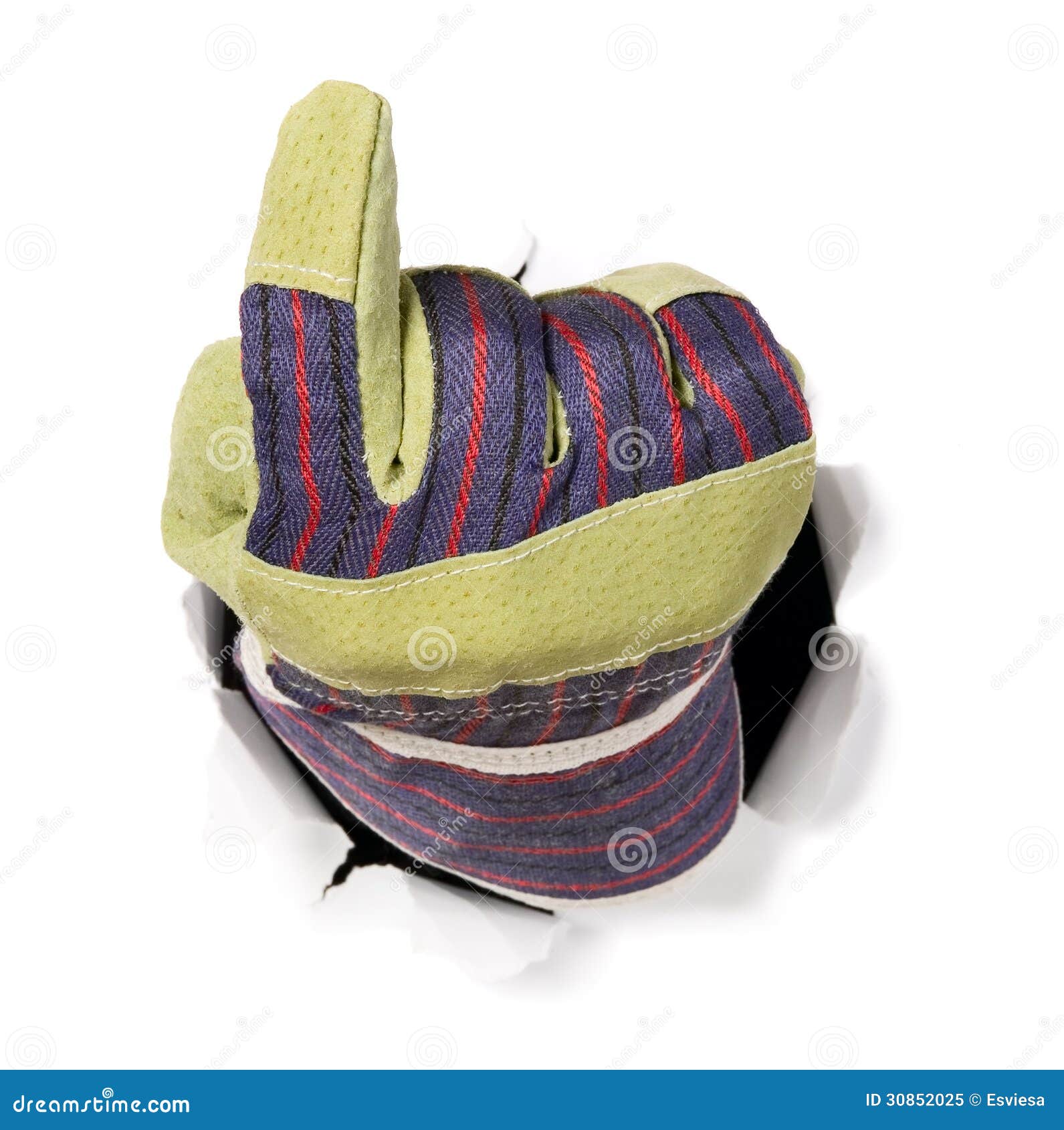 Mann Zeigt Seine Finger Durch Ein Loch Stockbild - Bild von hand ...