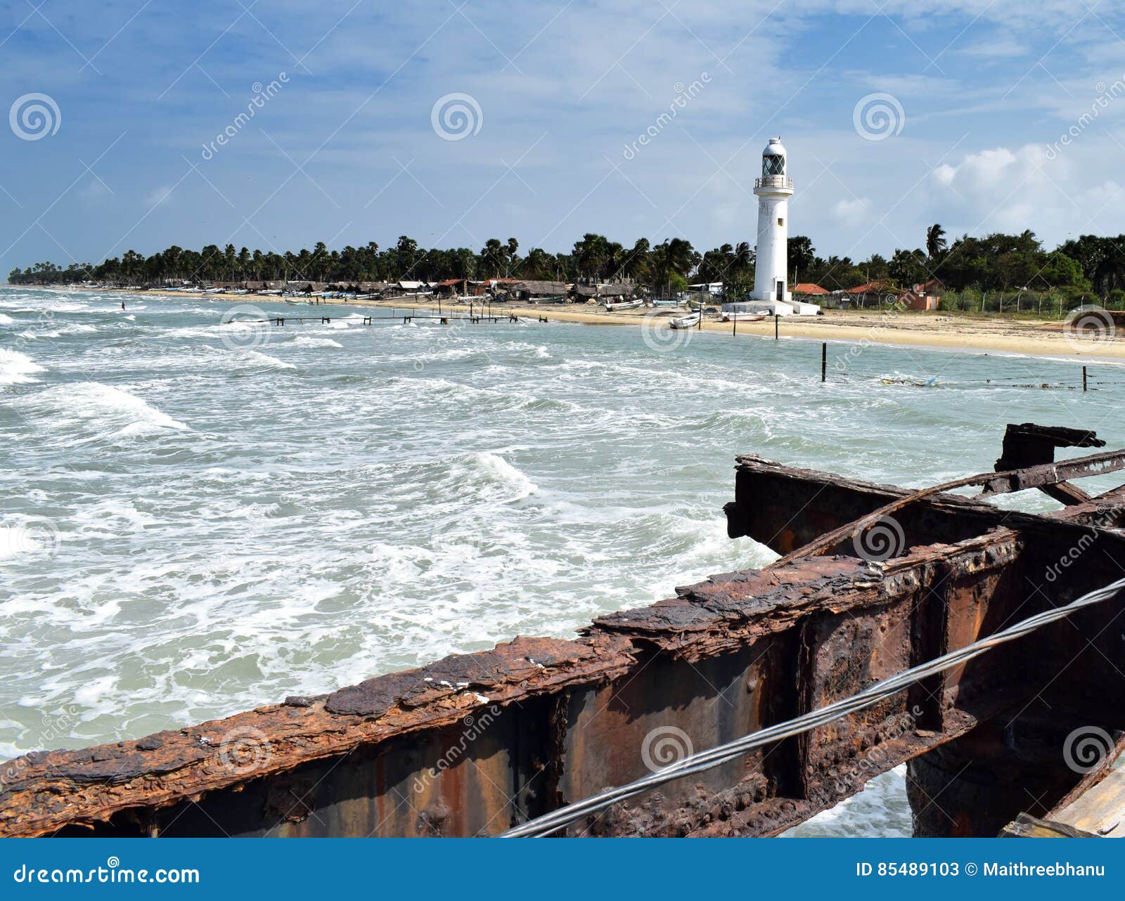Mannar Island Lighthouse stock image. Image of asia, pier - 85489103