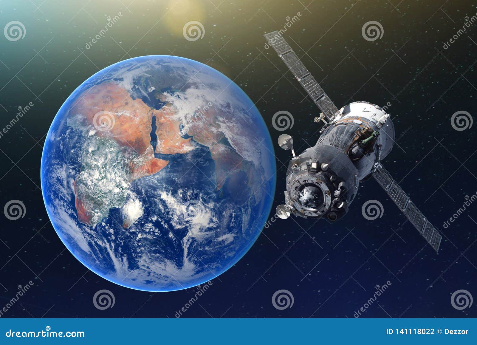 Spacecraft Circling Earth