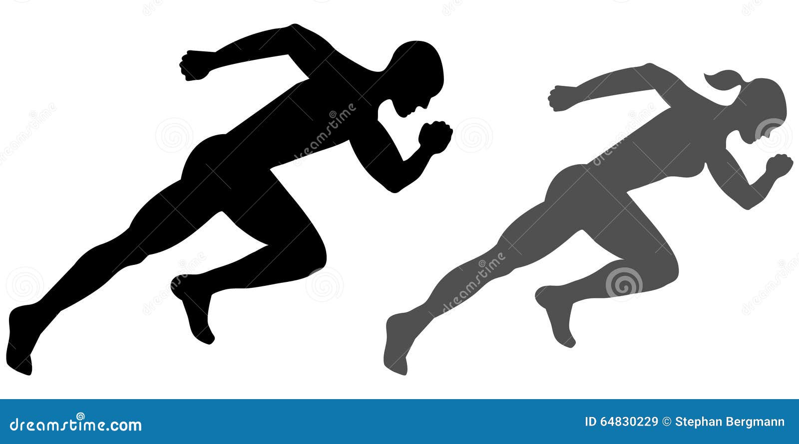 Mannelijke En Vrouwelijke Sprinter Vector Illustratie - Illustration of ...