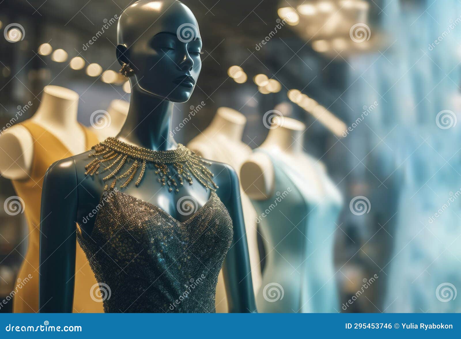 Mannequin Dress Elegant Shiny View Model. Generate Ai Stock Photo ...