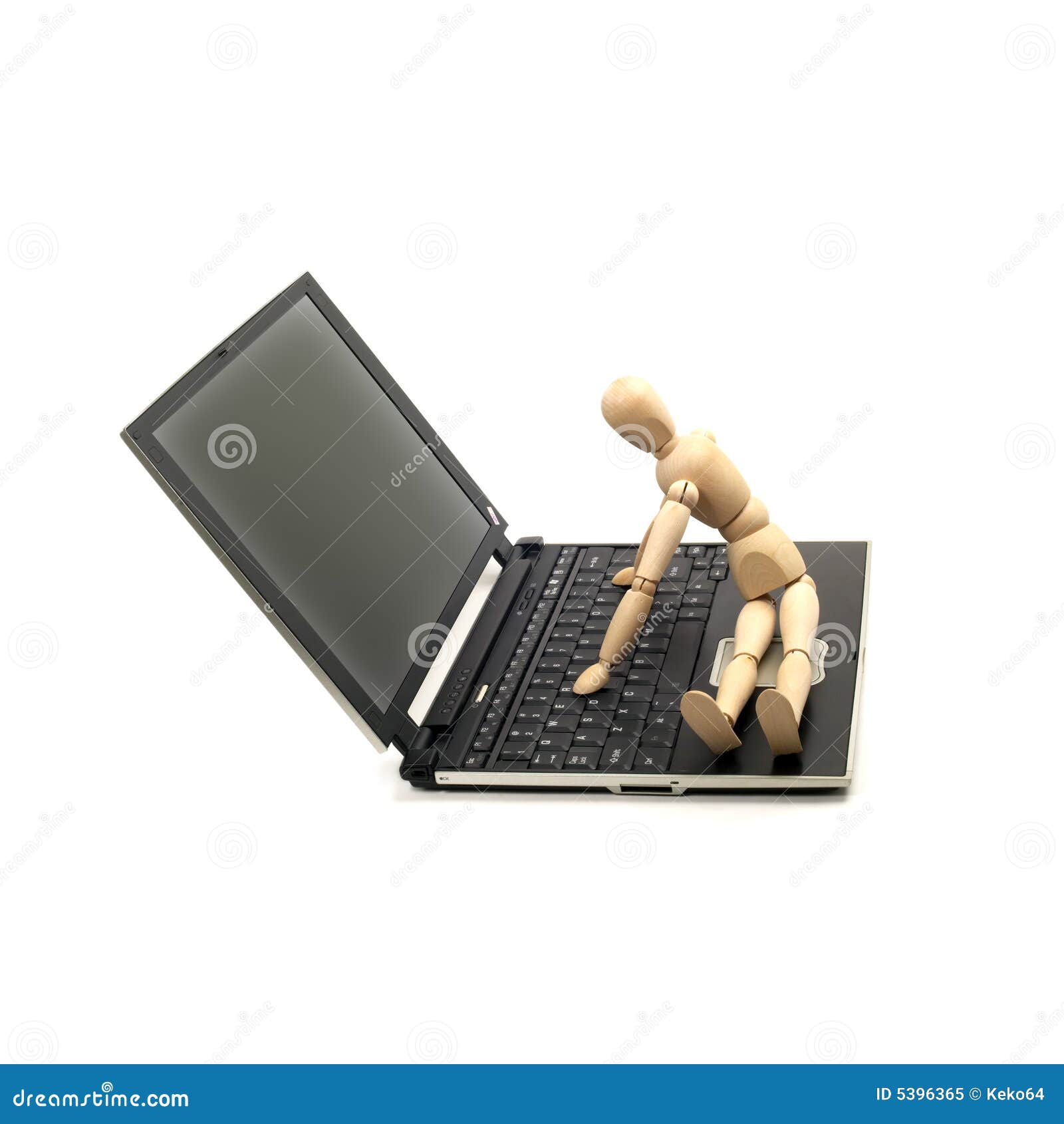 Mannequin E Computer Portatile Di Legno Immagine Stock - Immagine di ...
