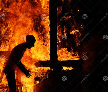 Mannequin on fire stock photo. Image of condominium, extinguish - 18885852