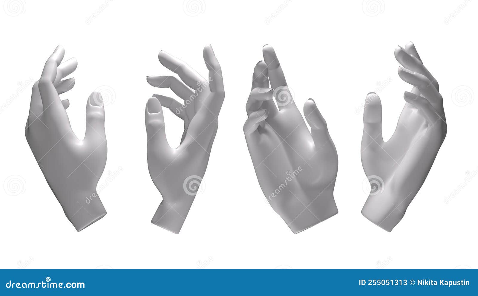 Mannequin Hand Set in Different Poses Gestures and Angles - 3d ...