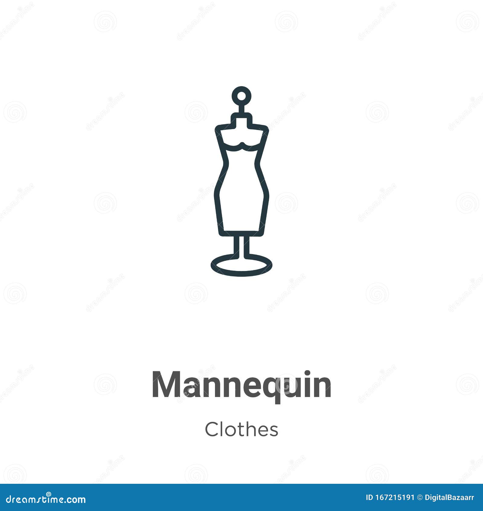Mannequin Outline Vector Icon. Thin Line Black Mannequin Icon, Flat ...