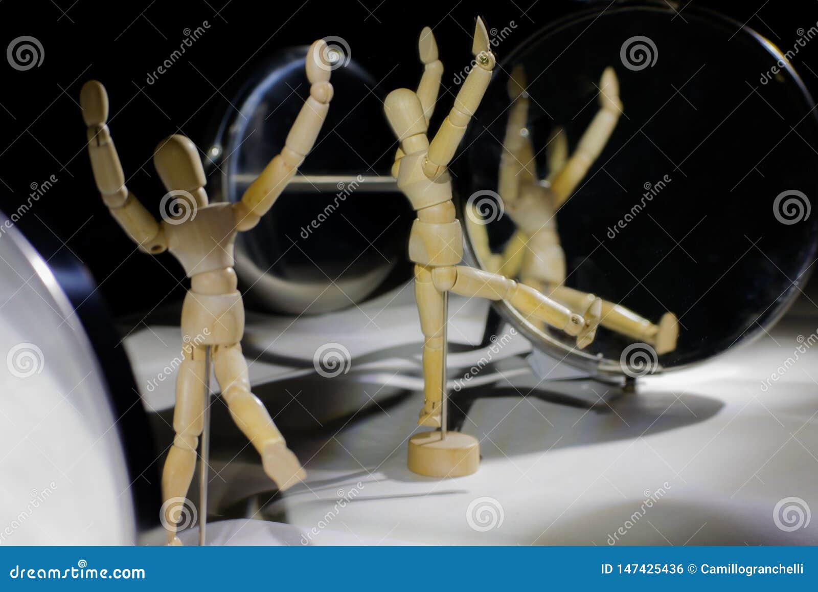 Mannequin in Plastic Pose in Front of the Mirror Stock Photo - Image of ...