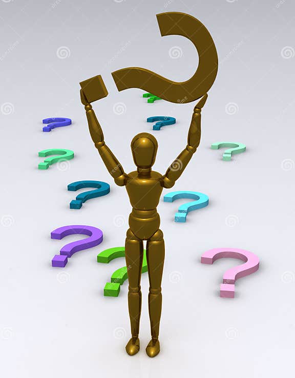 Mannequin with Question Mark Stock Illustration - Illustration of ...