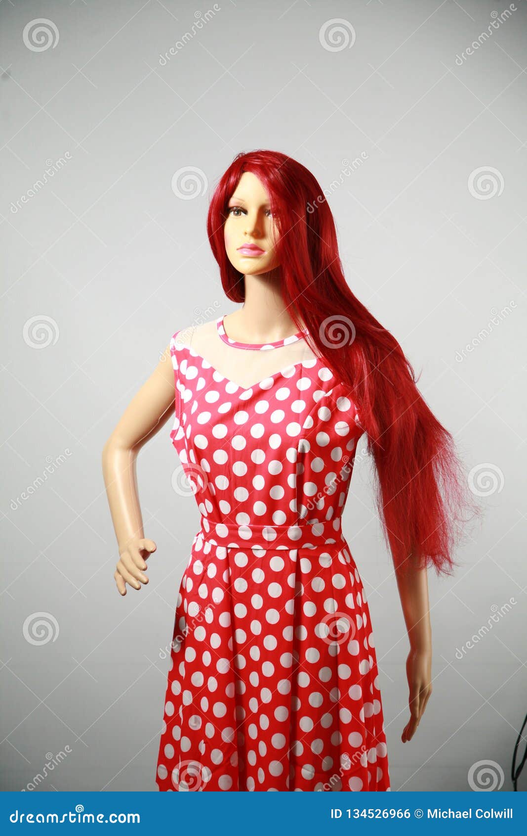 Red Dress Mannequin stock photo. Image of isolated, polkadot - 134526966