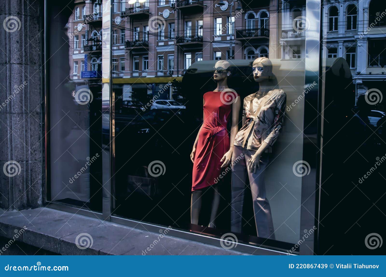 Mannequin in the Storefront Stock Image - Image of sale, beauty: 220867439