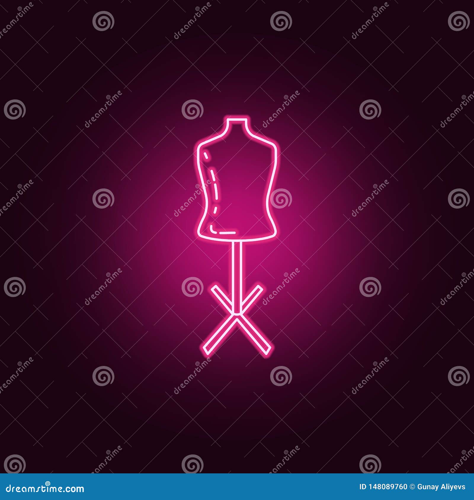 Mannequin for Tailoring Neon Icon. Elements of Measure Set Stock ...