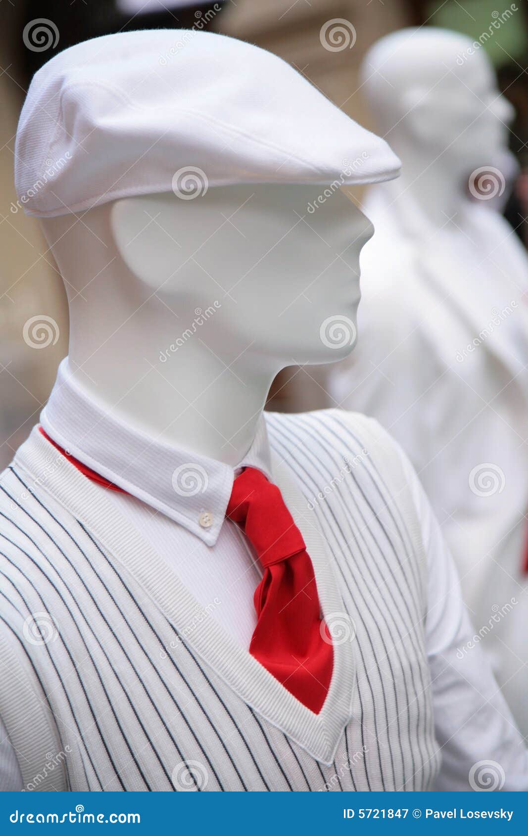 Mannequin in white cap stock image. Image of merchandise - 5721847