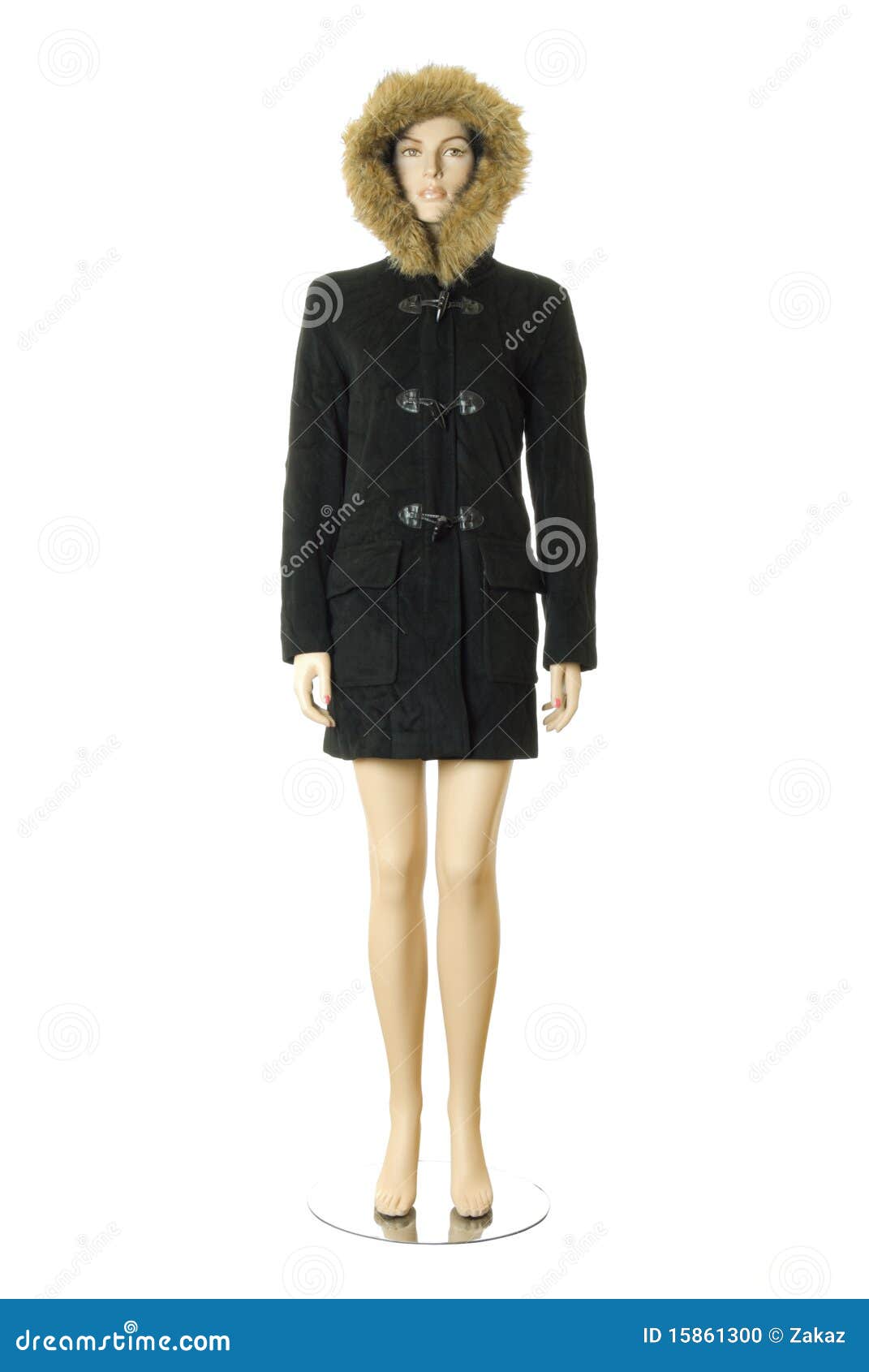 Mannequin In Winter Coat With Hood | Isolated Stock Photo - Image of ...