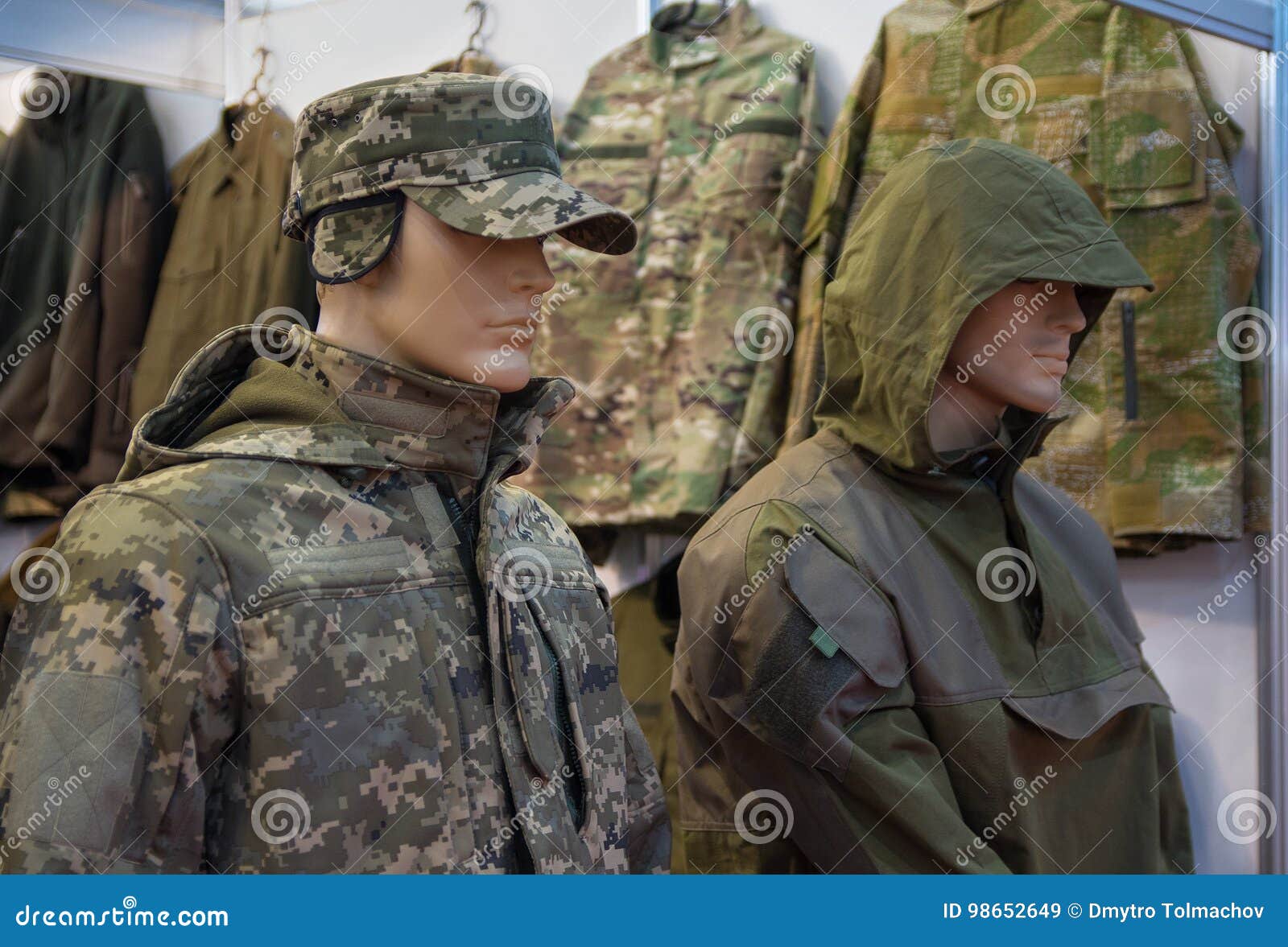 Mannequins in a Camouflage Military Uniform Stock Image - Image of ...