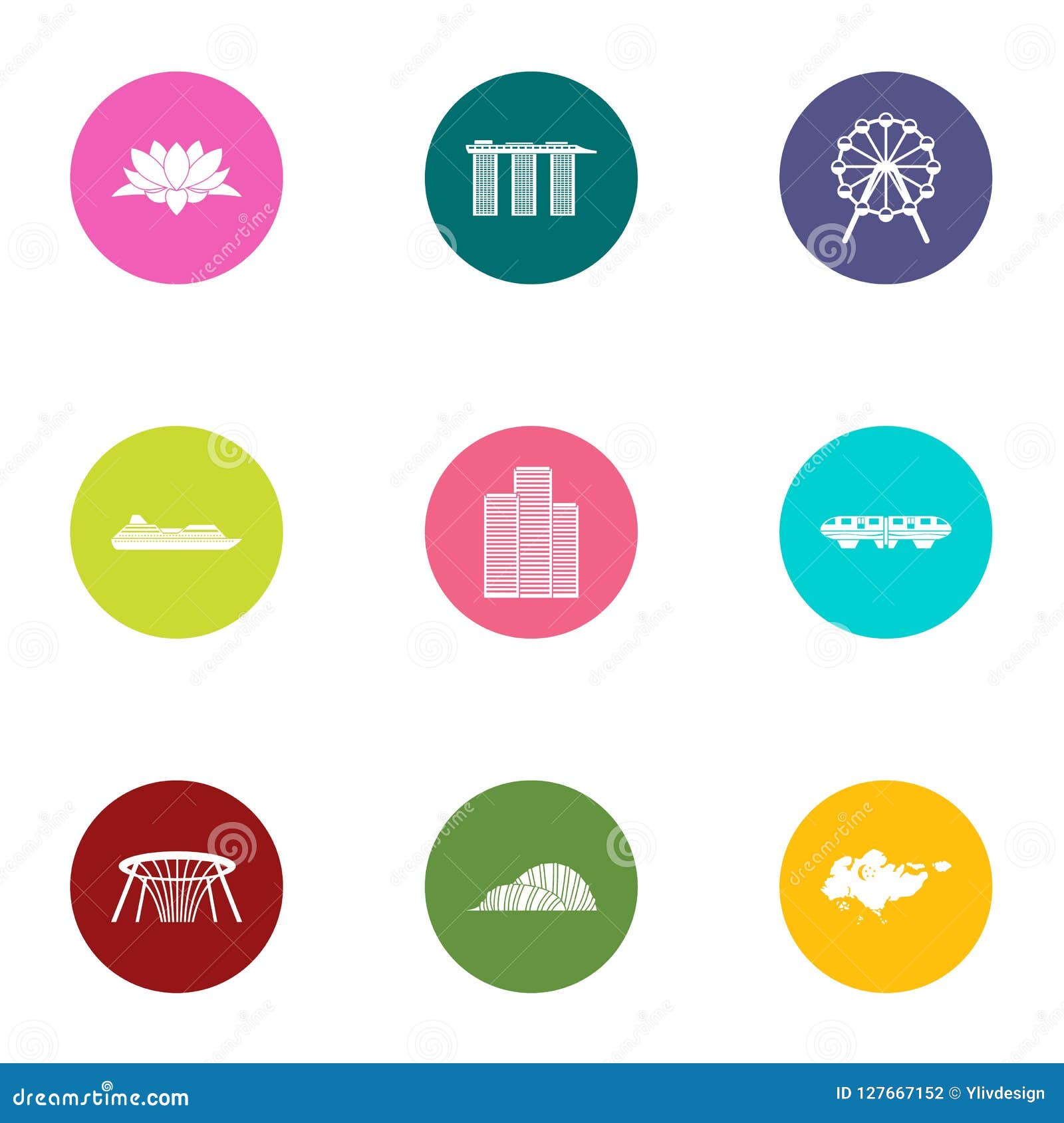 Manner Icons Set, Flat Style Stock Vector - Illustration of paradise ...