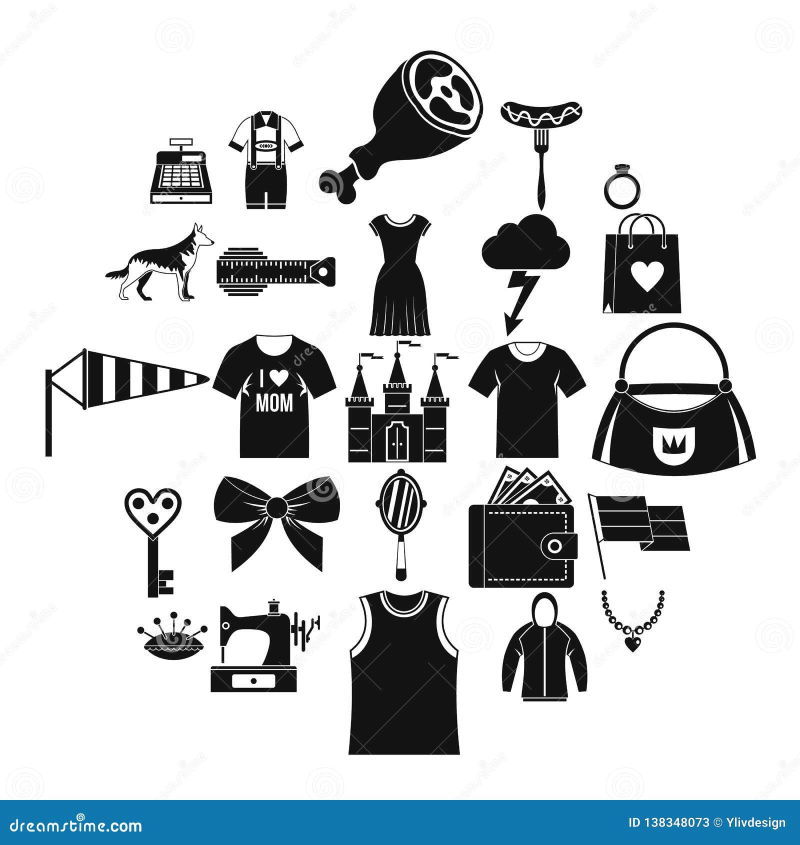 Mannerism Icons Set, Simple Style Stock Vector - Illustration of code ...