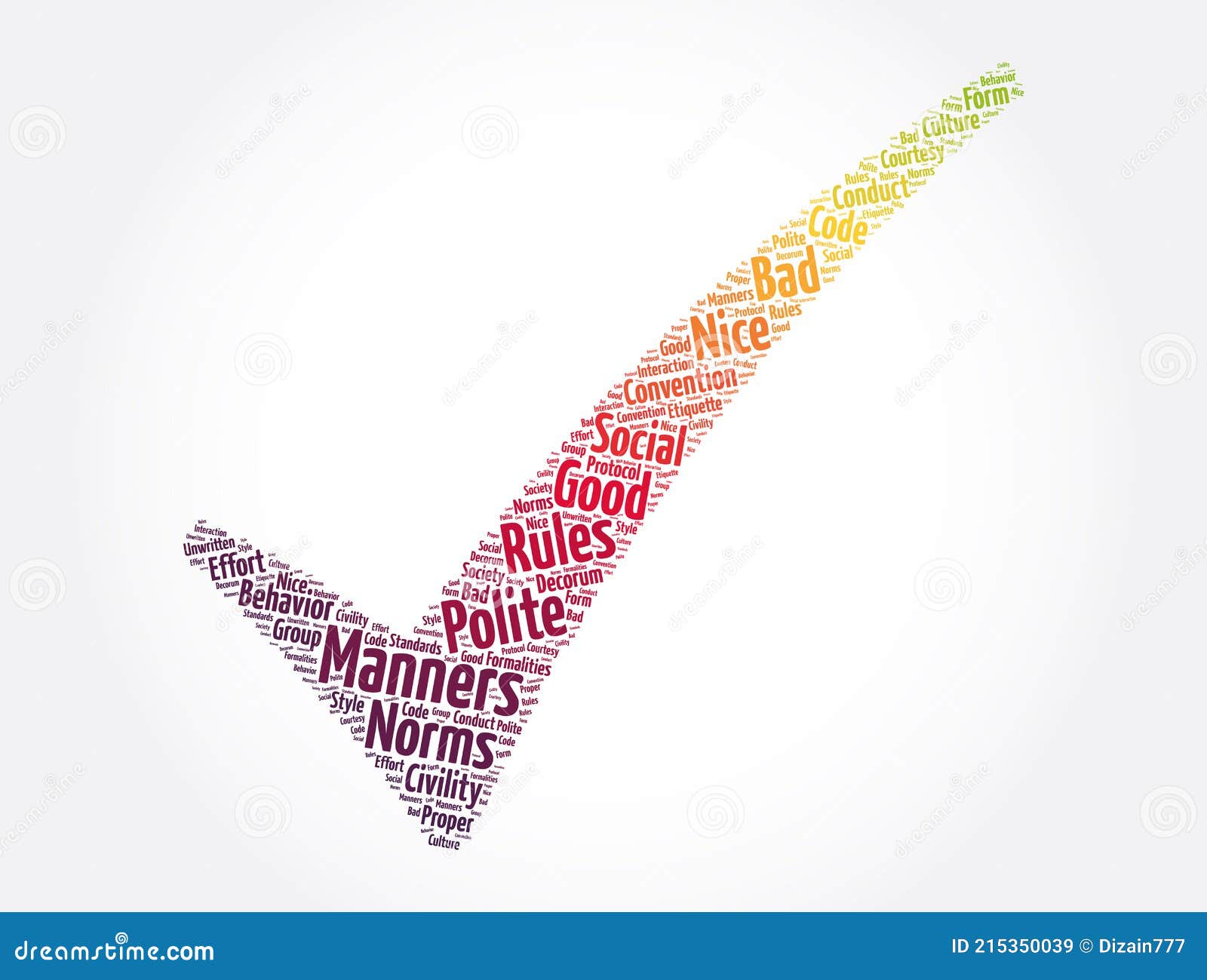 Manners Check Mark Word Cloud Collage, Concept Background Stock Image ...