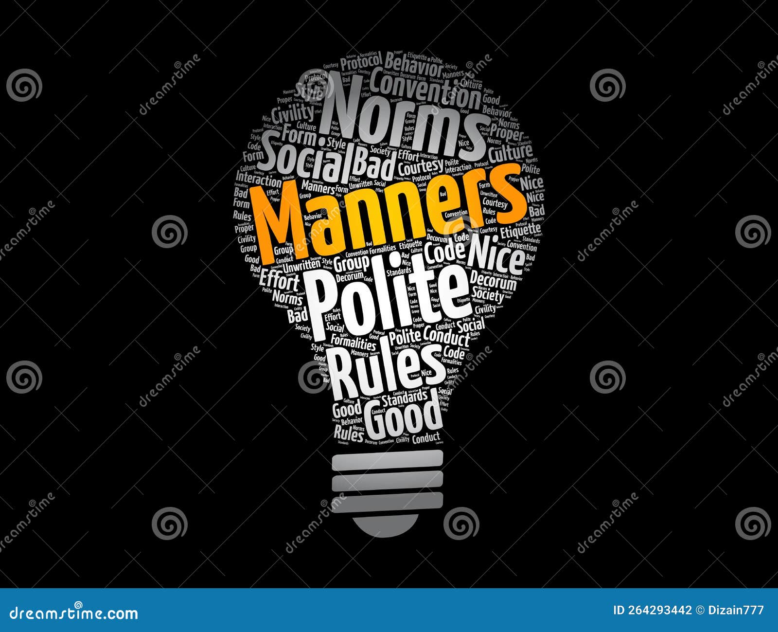 Manners Bulb Word Cloud Collage, Concept Background Stock Photo ...