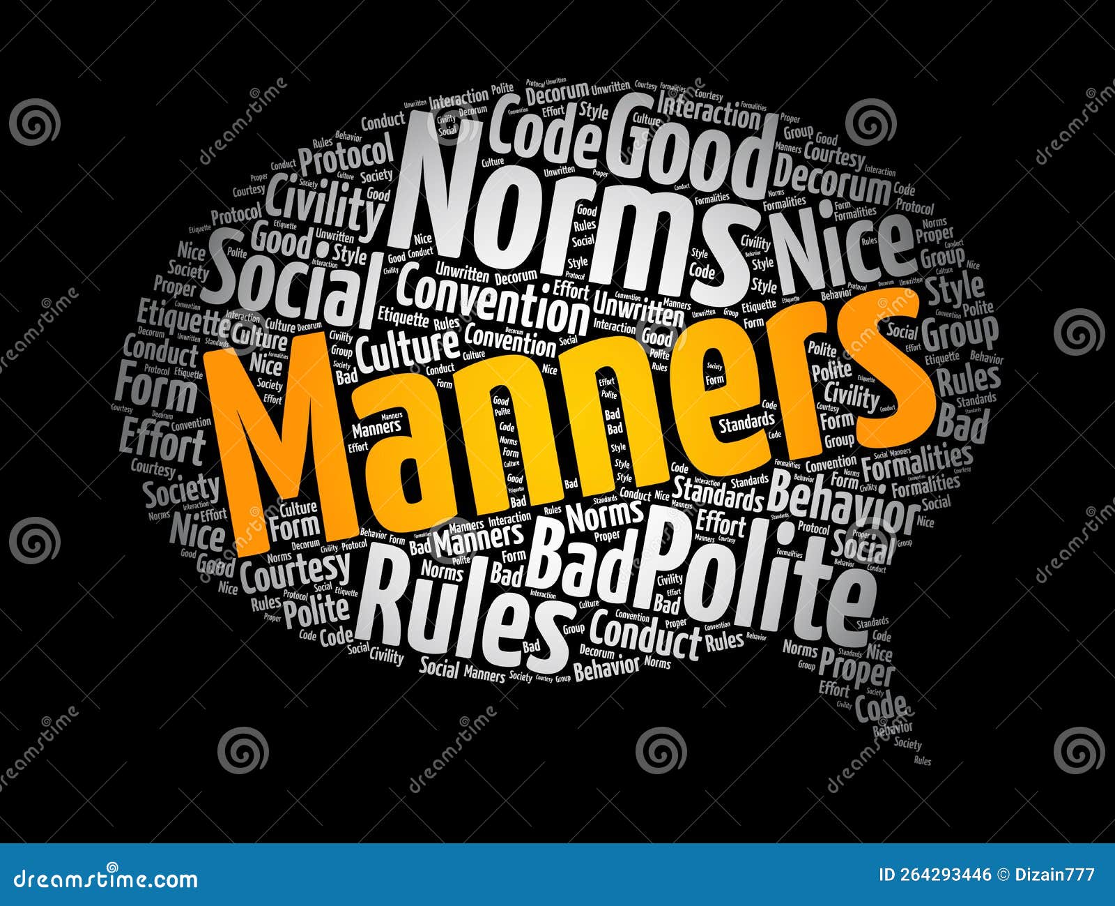 Manners Message Bubble Word Cloud Collage, Concept Background Royalty ...