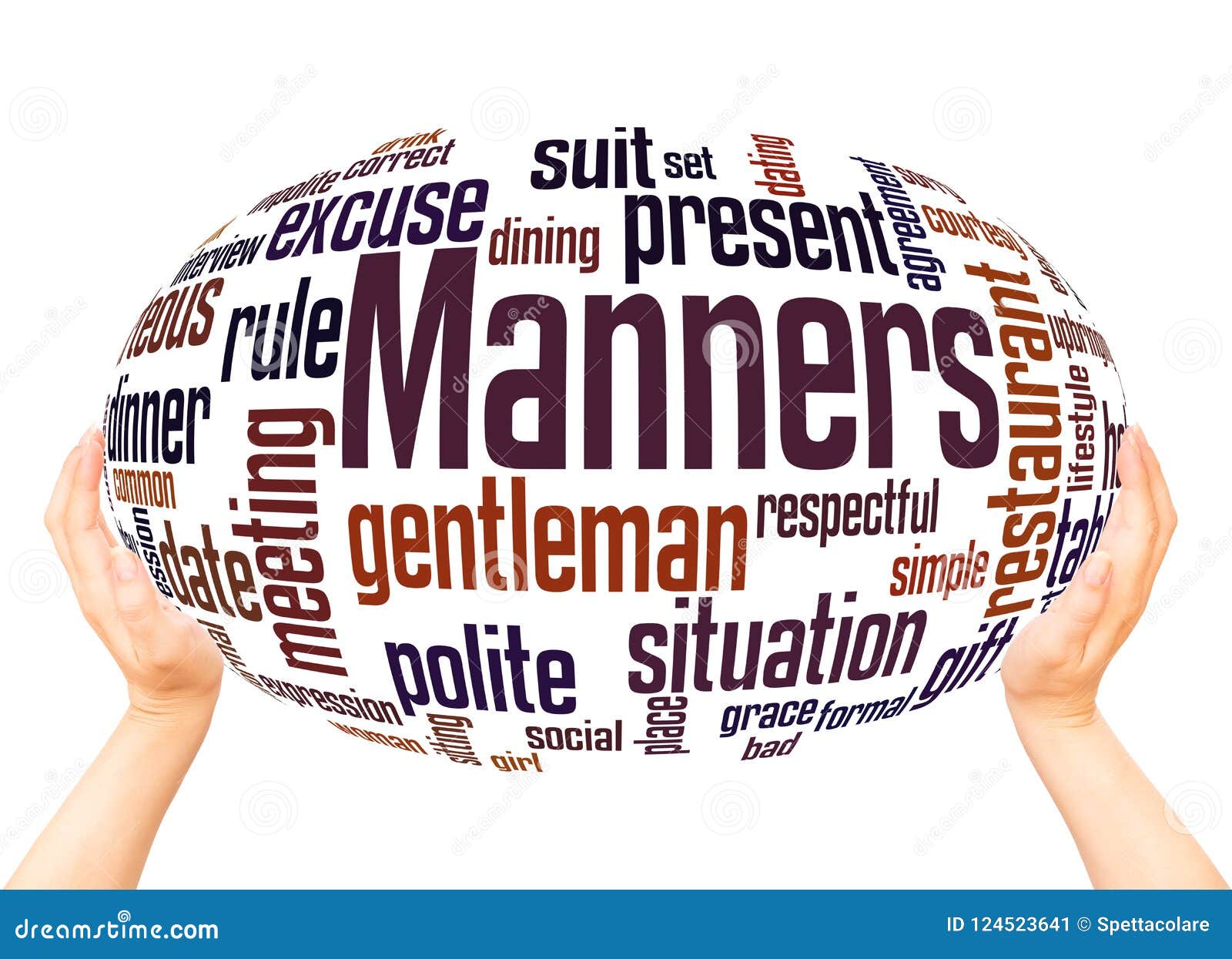 Manners Word Cloud In Shape Of World Map, Concept Background Royalty ...
