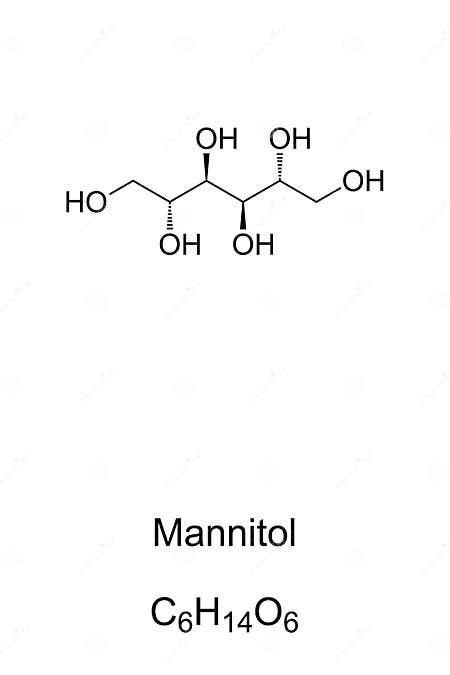 Mannitol, Mannite or Manna Sugar, Chemical Formula and Skeletal ...