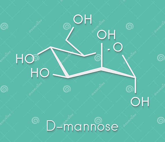 Mannose D-mannose Sugar Molecule. Epimer of Glucose. Skeletal Formula ...