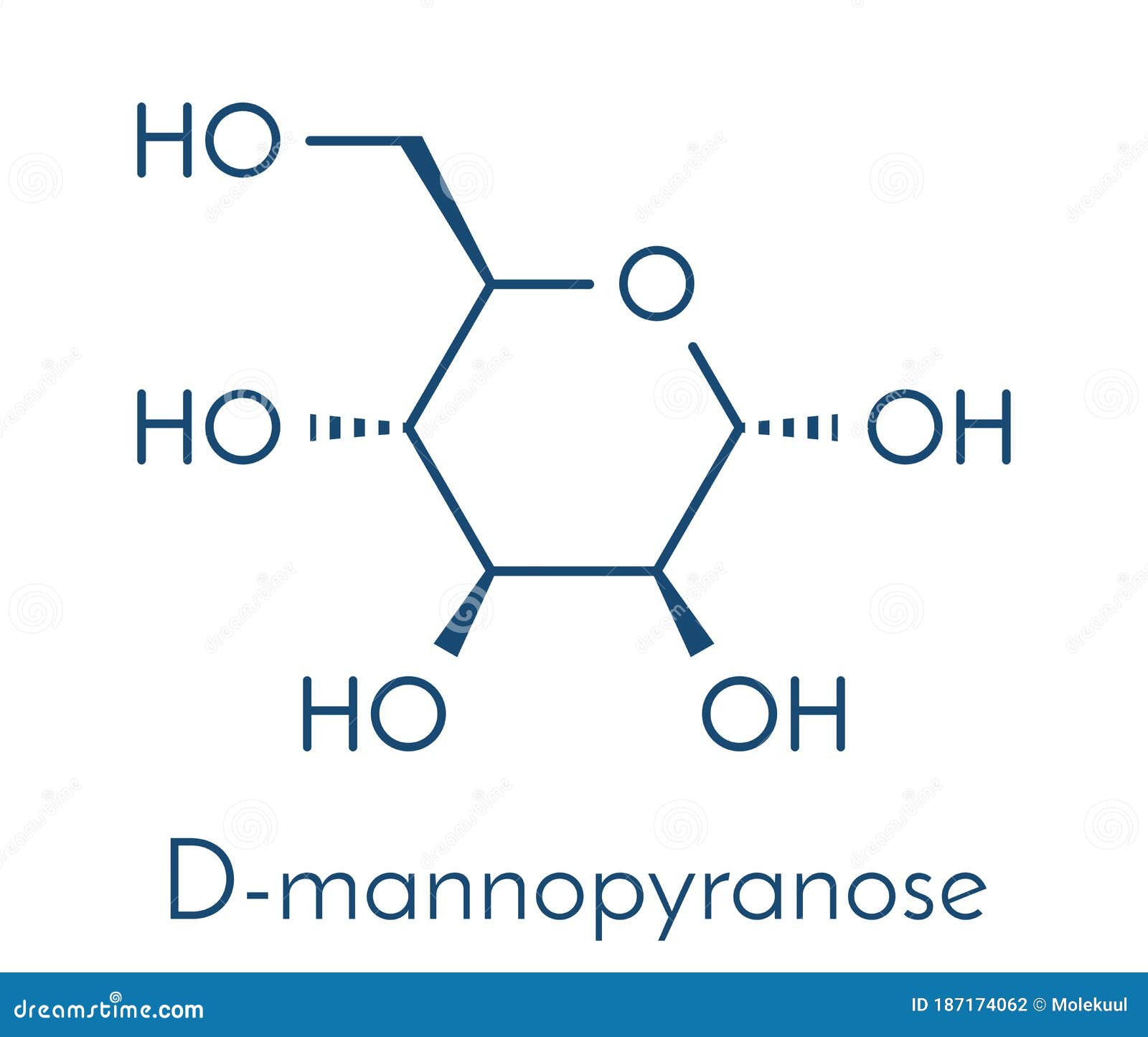 Mannose D-mannose Sugar Molecule. Epimer of Glucose. Skeletal Formula ...