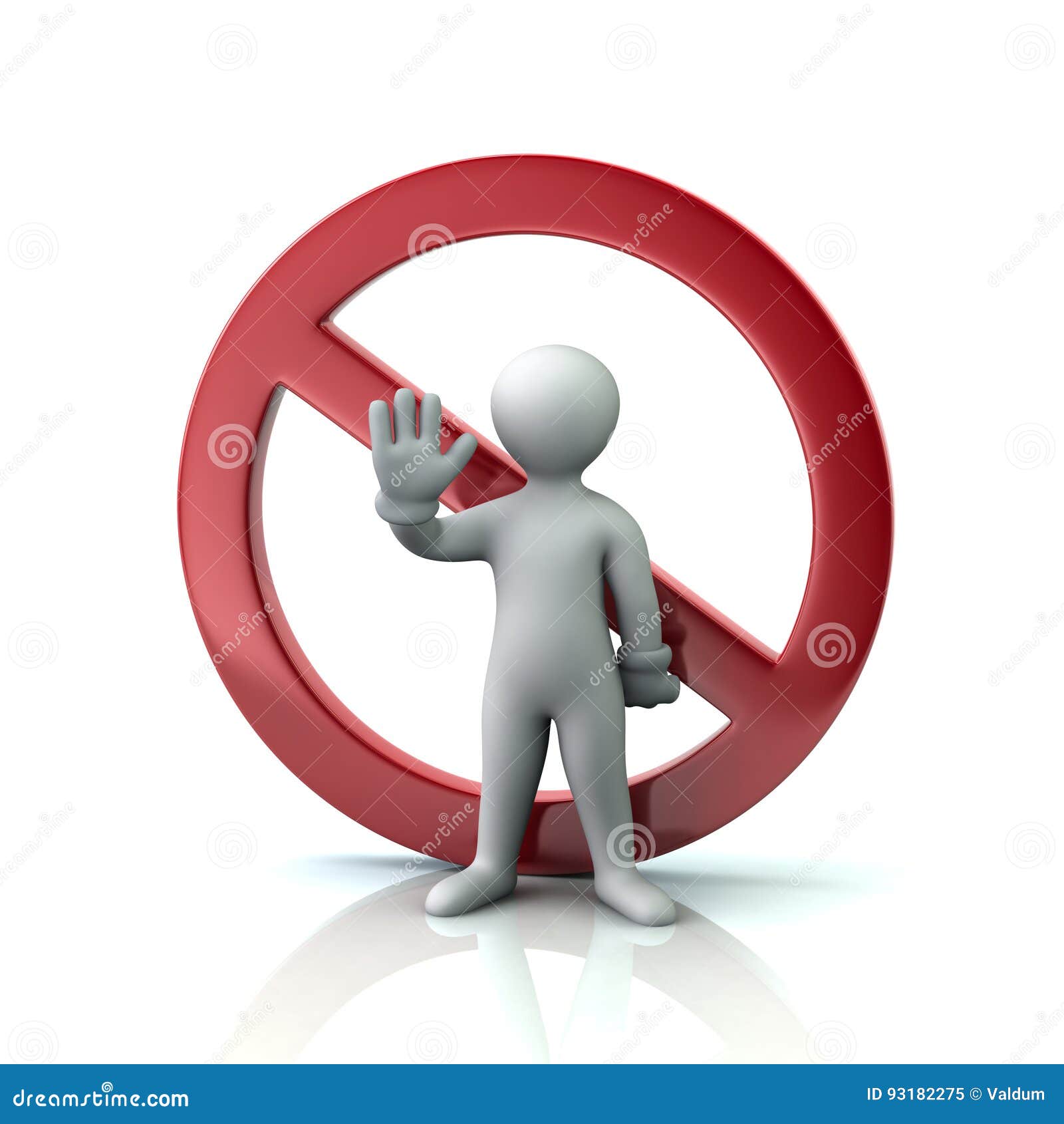 Mannvertretungsendgeste Und Nicht Erlaubtes Zeichen Stock Abbildung ...