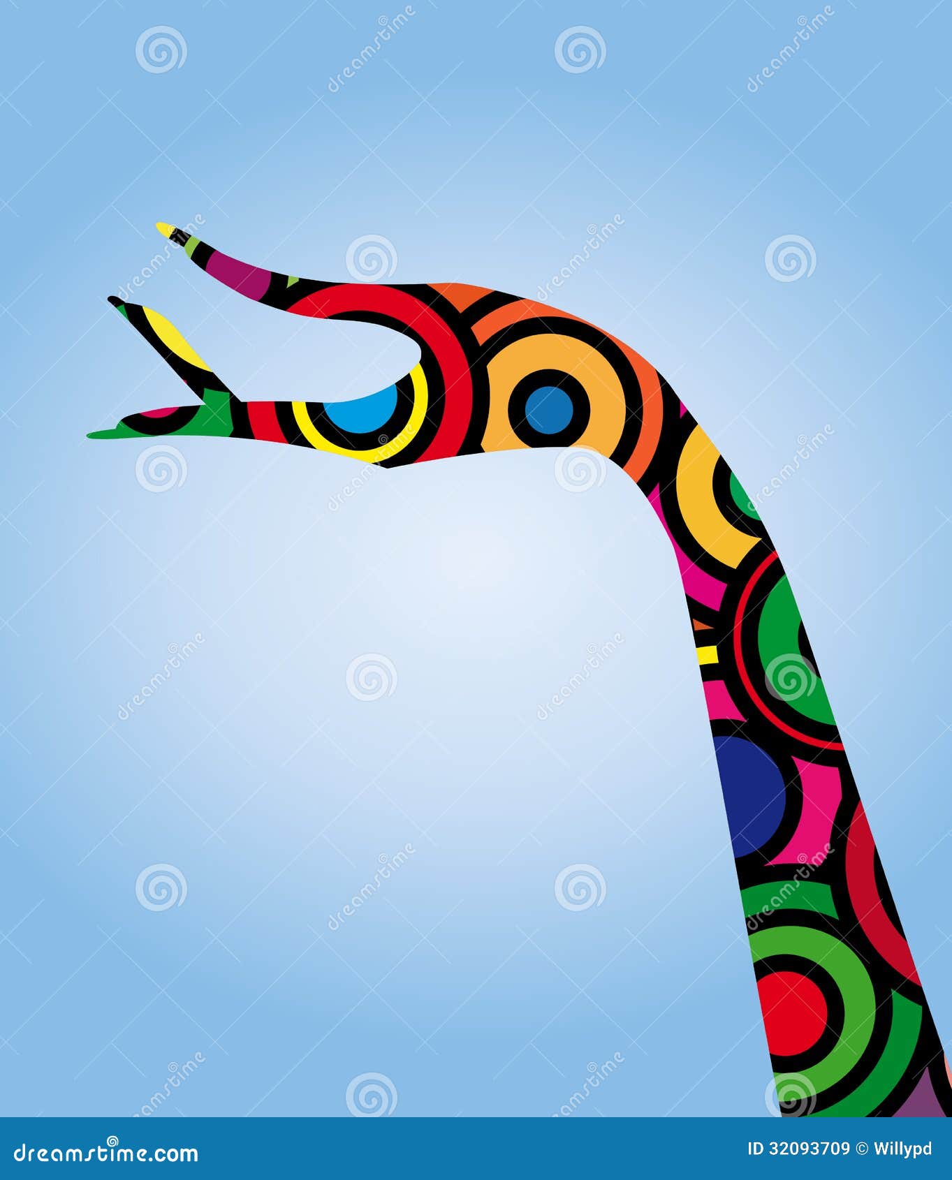 Mano abstracta atractiva ilustración del vector. Ilustración de redondo ...