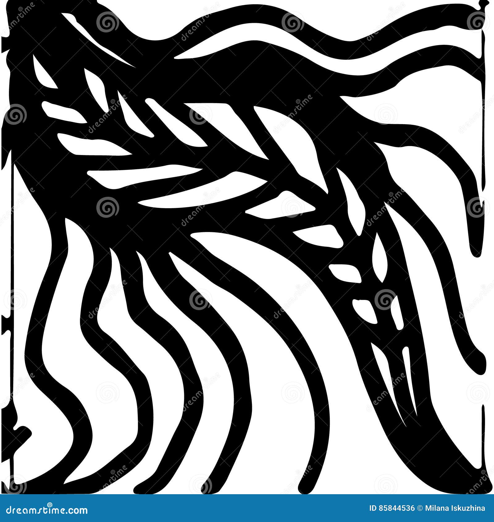 Mano Abstracta Blanco Y Negro Dibujada Stock de ilustración ...