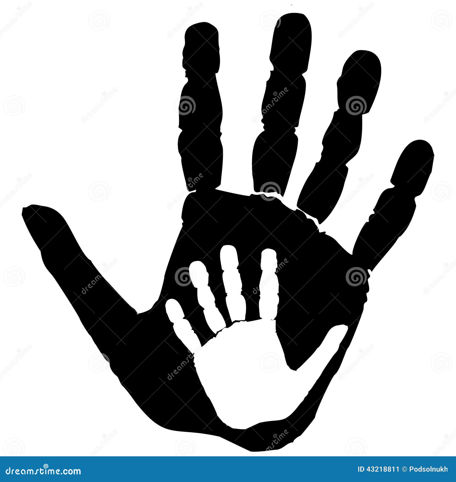 Mano amiga stock de ilustración. Ilustración de silueta - 43218811