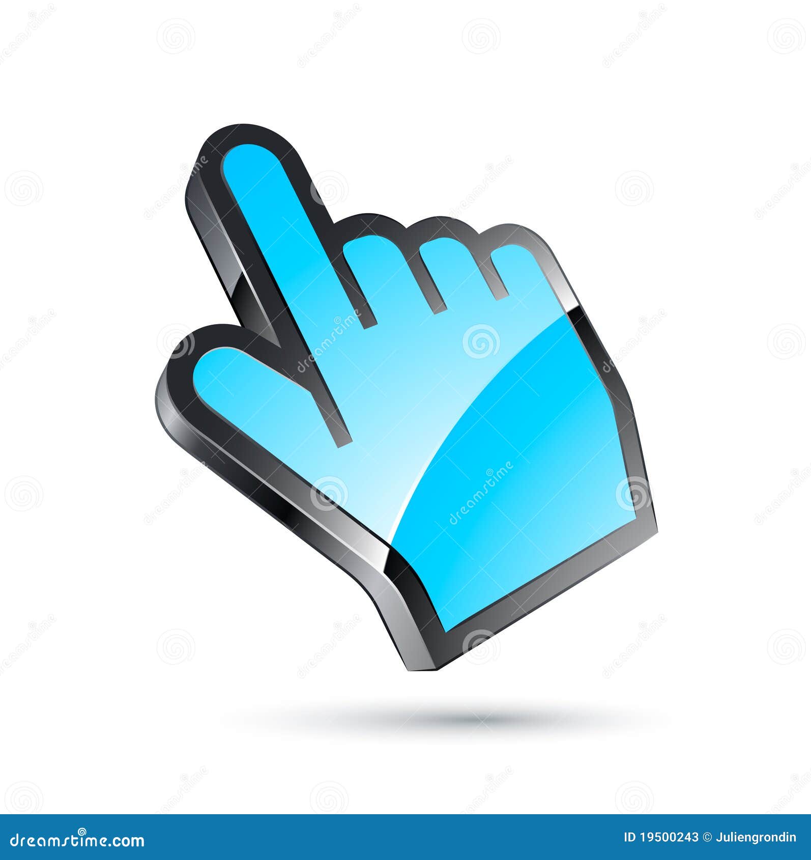 Mano azul del cursor ilustración del vector. Ilustración de dedo - 19500243