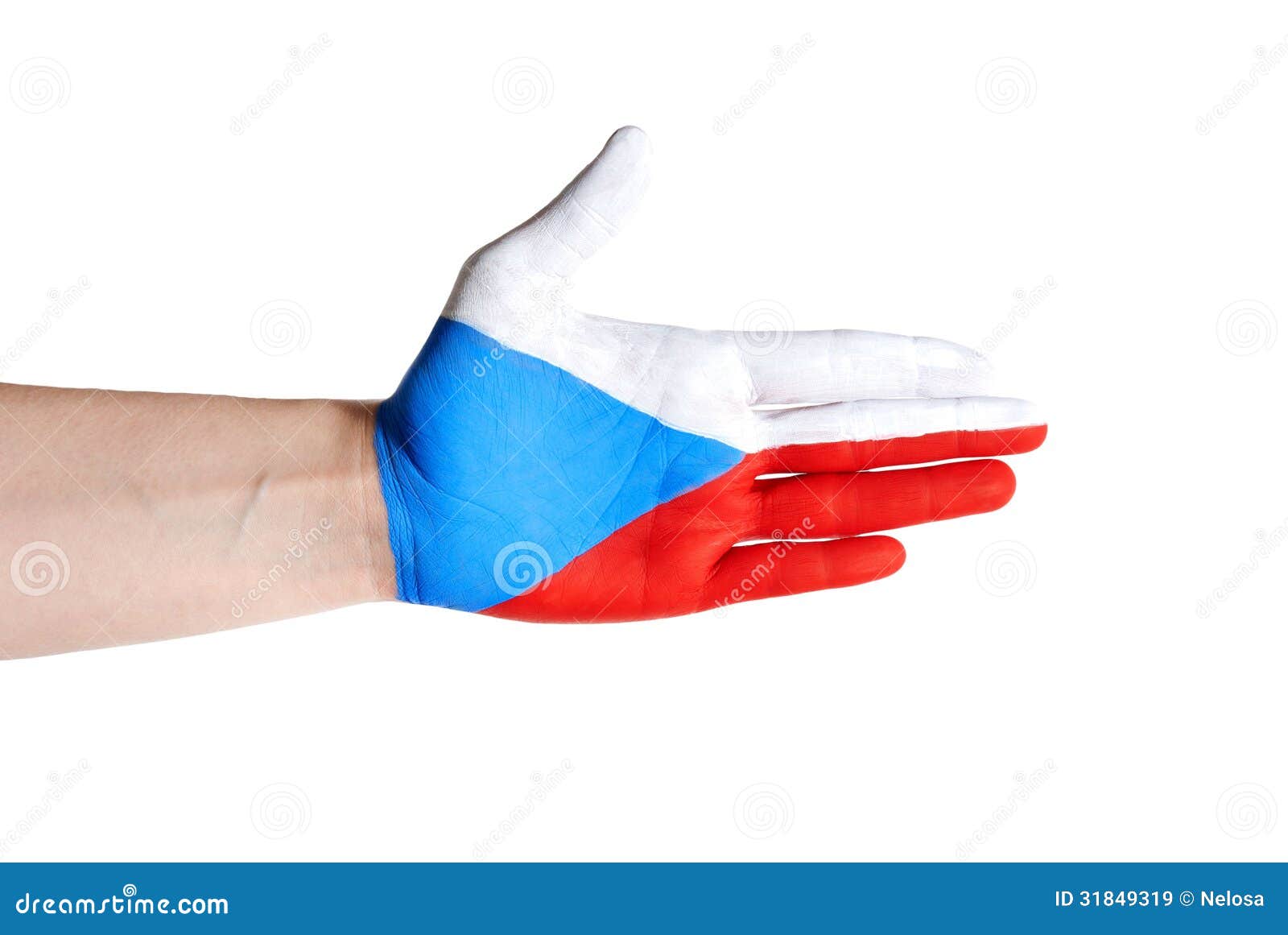 Mano Ceca Nel Gesto Della Stretta Di Mano Immagine Stock - Immagine di ...