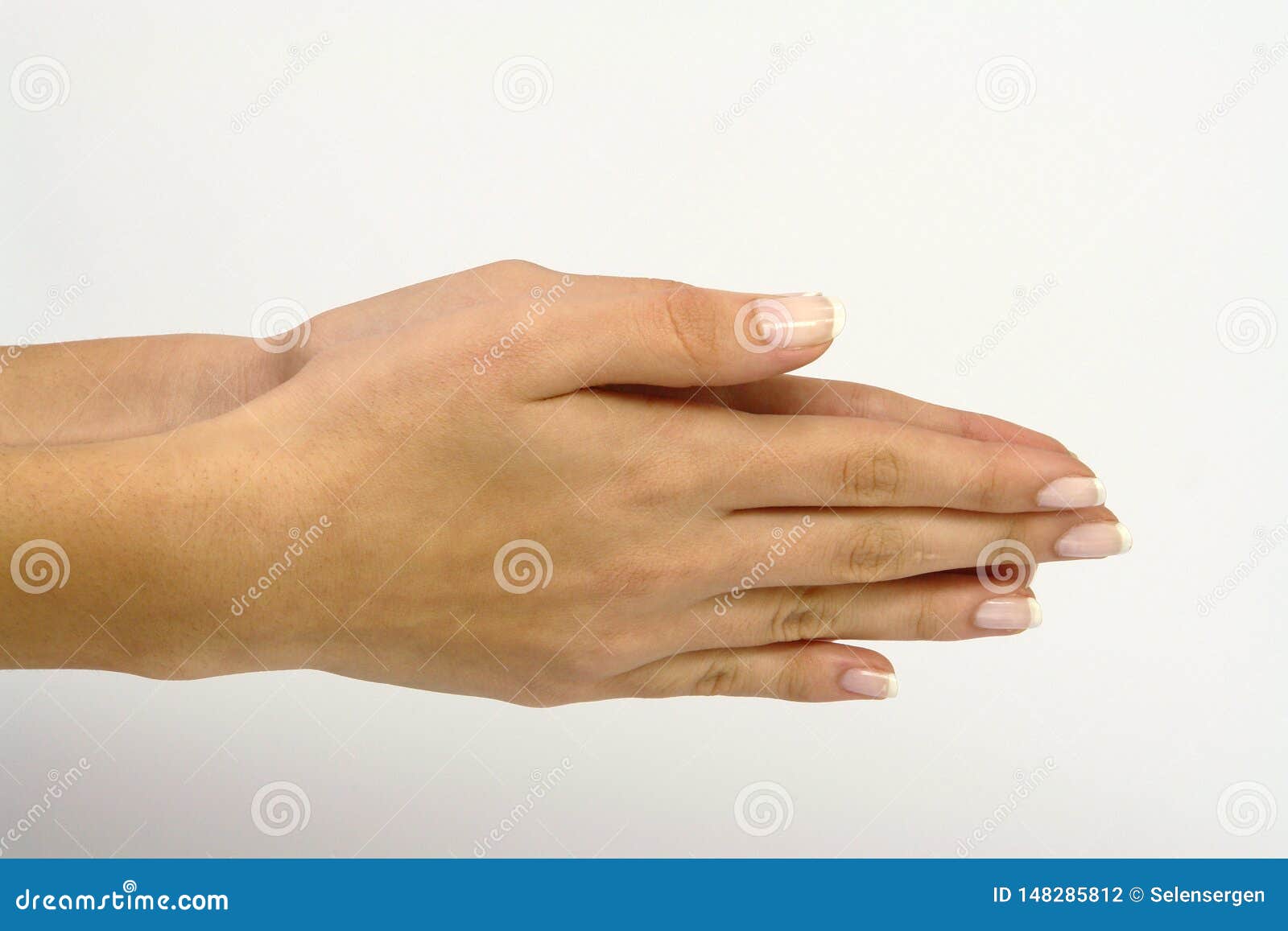 Mano cerrada de la mujer foto de archivo. Imagen de pulgar - 148285812