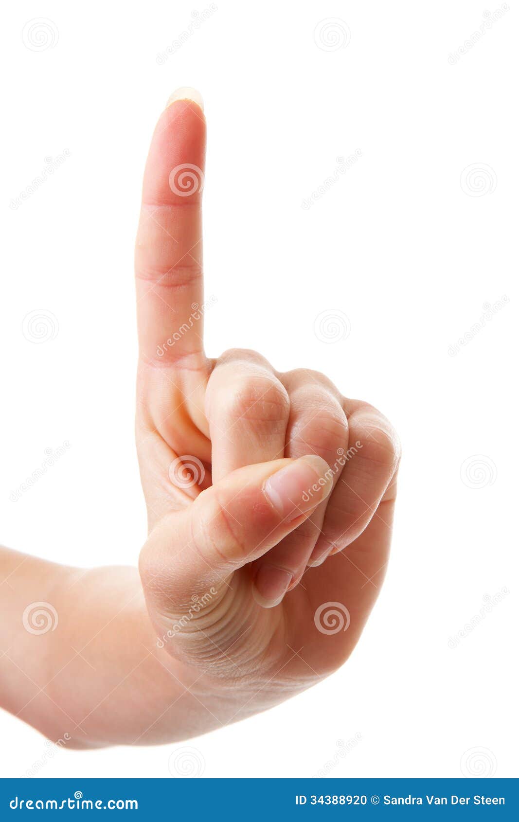 Mano Che Conta Con L'indice Aperto Numero 1 Fotografia Stock - Immagine ...