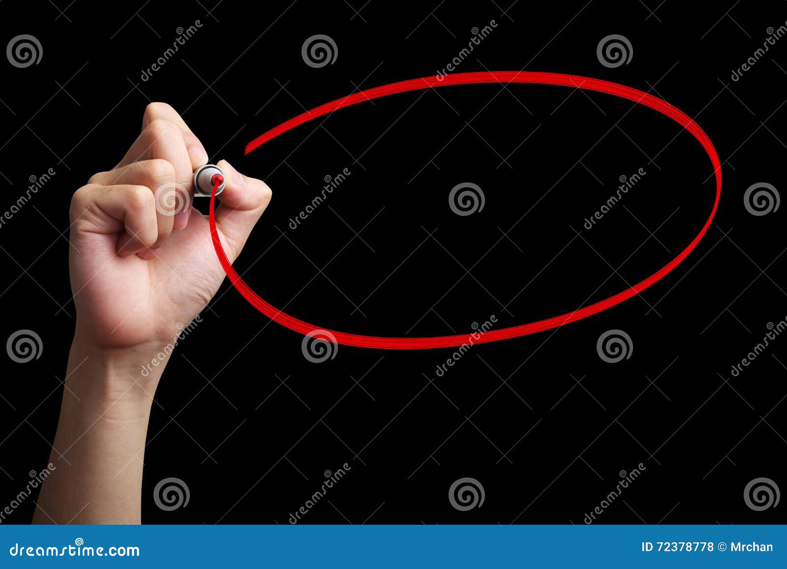 Mano Che Dissipa Cerchio Rosso Fotografia Stock - Immagine di penna ...