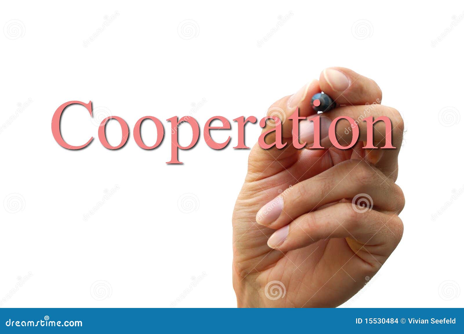 Mano Che Scrive Cooperazione Di Parola Fotografia Stock - Immagine di ...