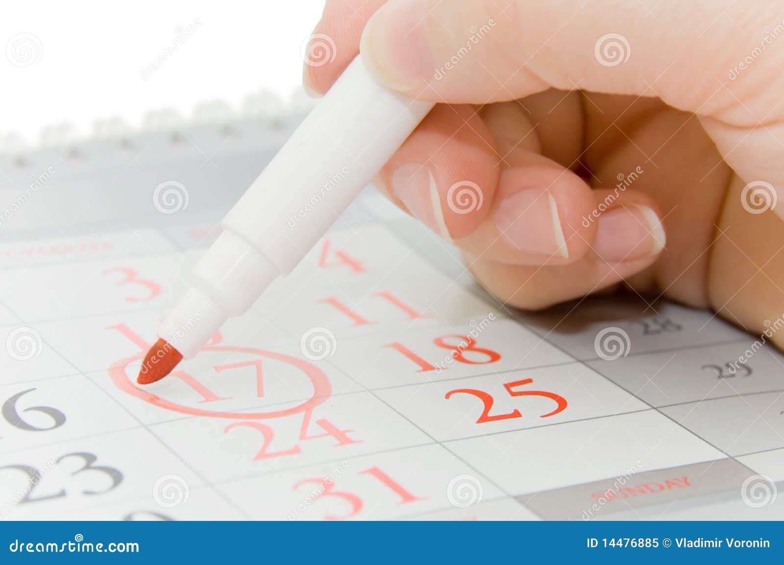Mano Che Scrive Data Importante Immagine Stock - Immagine di ...