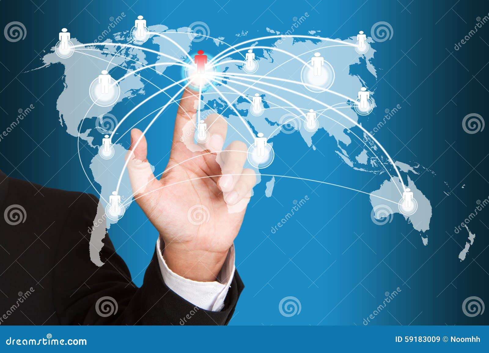 Mano Che Spinge Rete Sociale Immagine Stock - Immagine di concetto ...