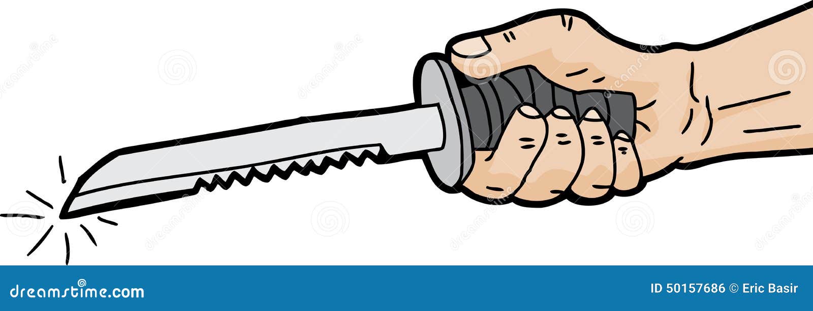 Mano Che Tiene Lama Tagliente Illustrazione di Stock - Illustrazione di ...