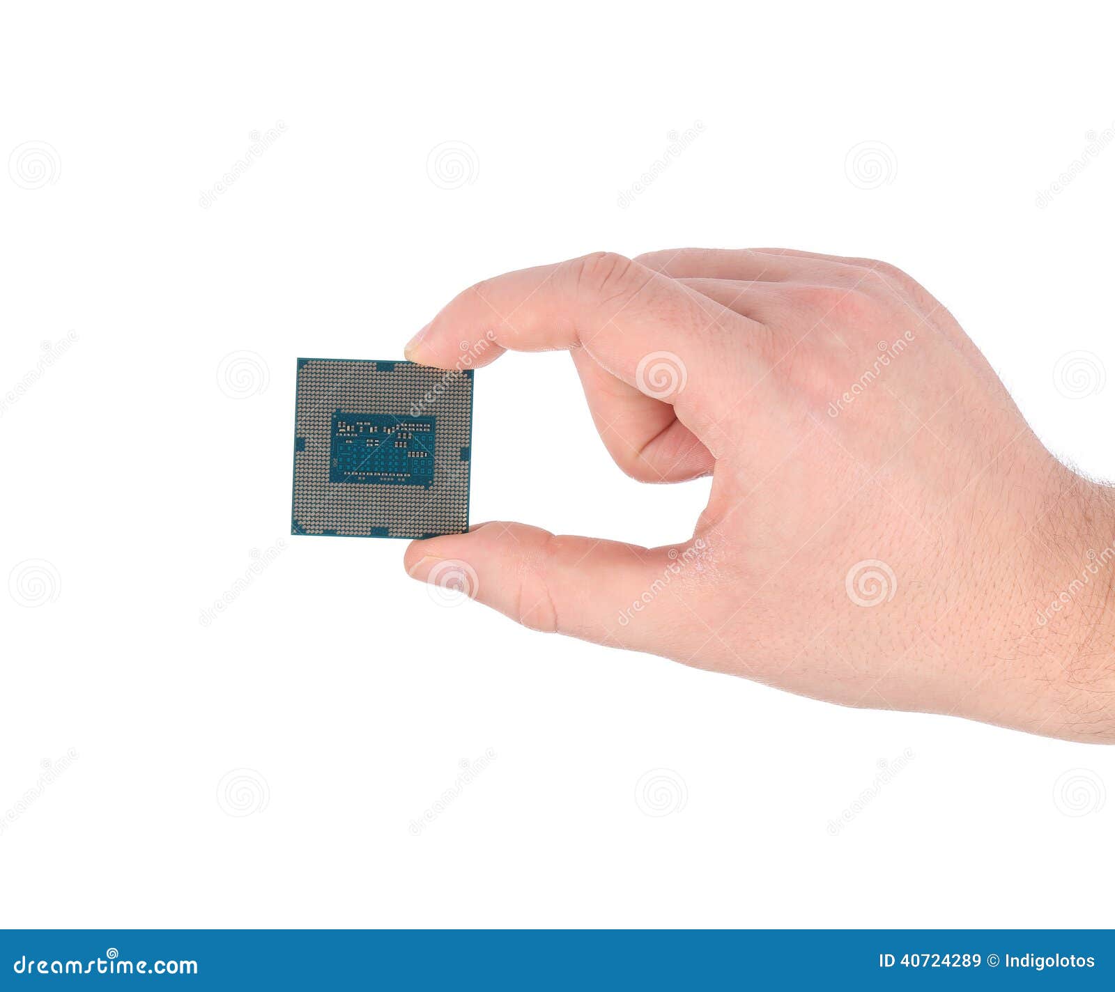 Mano Che Tiene Un Chip Del CPU Del Computer Immagine Stock - Immagine ...
