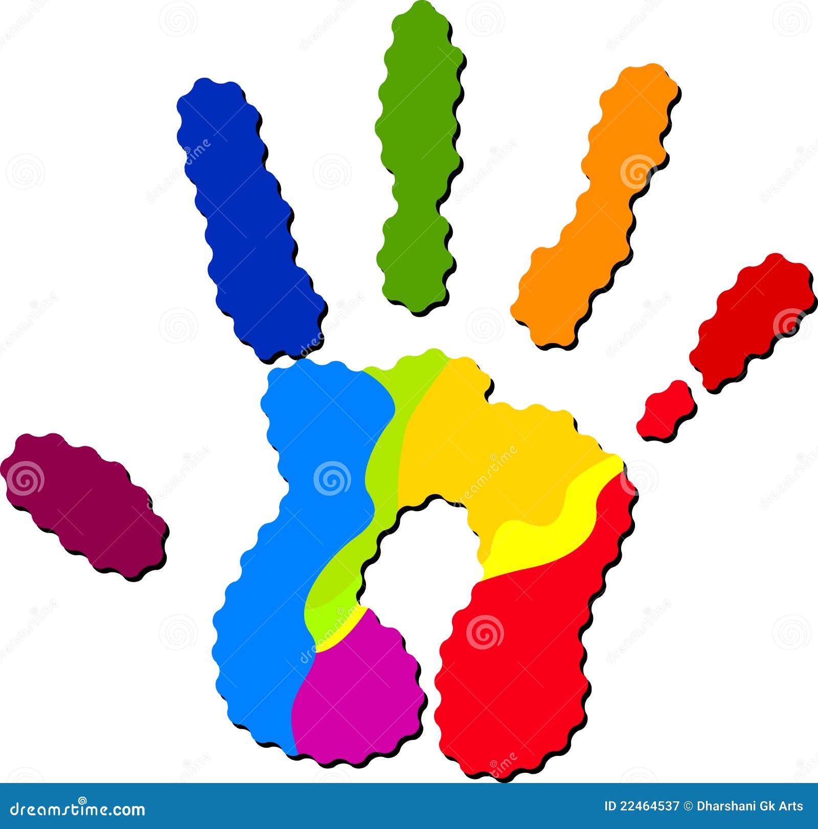 Mano colorida ilustración del vector. Ilustración de conjunto - 22464537