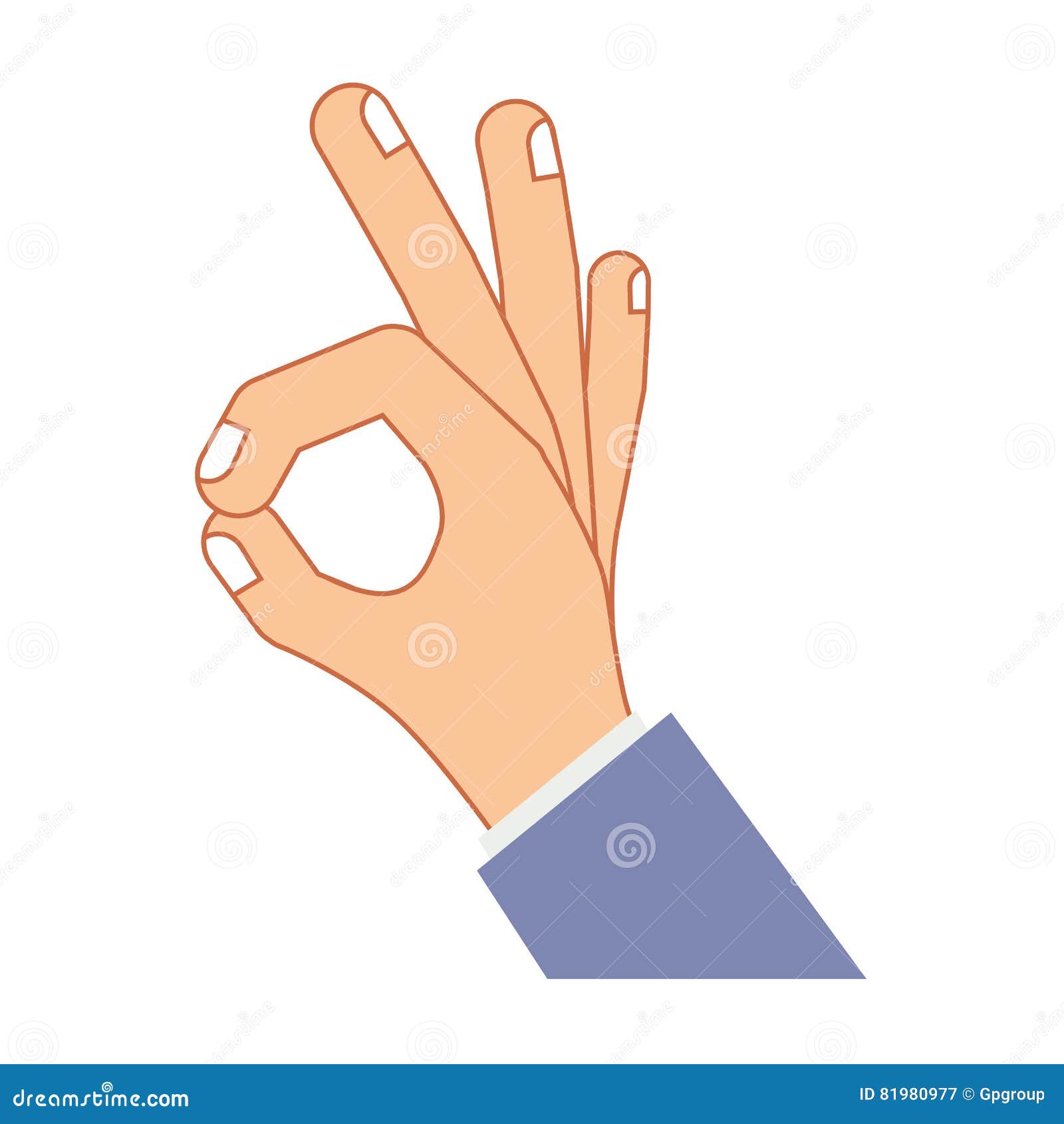 Mano Colorida Con El Gesto De Perfecto Ilustración del Vector ...