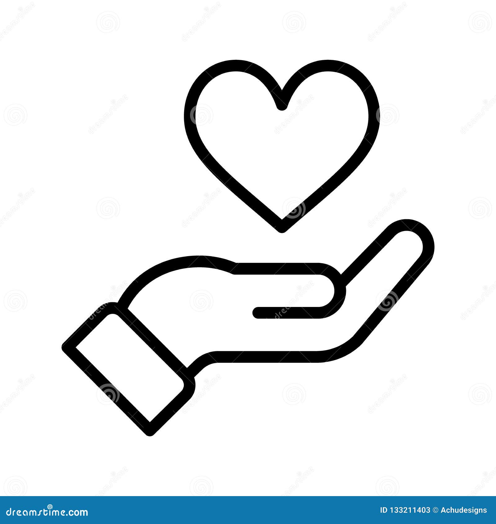 Mano Con El Icono Del Corazón Ilustración del Vector - Ilustración de ...